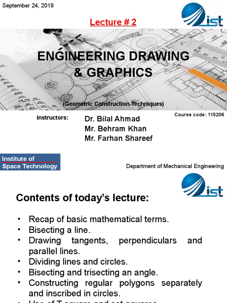 Lecture 2 Eng Drawing Geometric Construction Techniques Pdf Circle Perpendicular