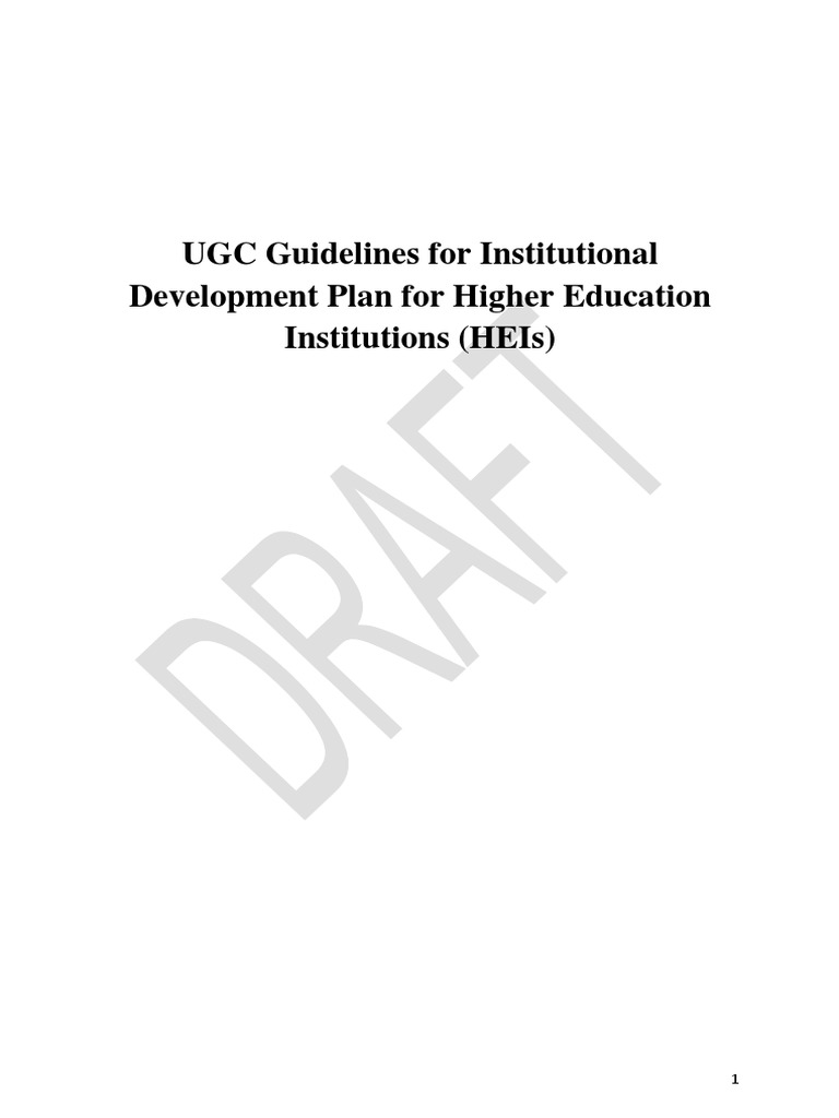 UGC Guidelines On IDP Draft | PDF | Infrastructure | Governance