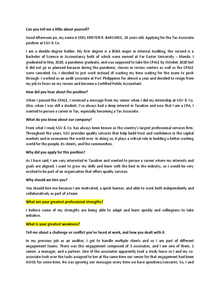 Interview Question and Answers | PDF