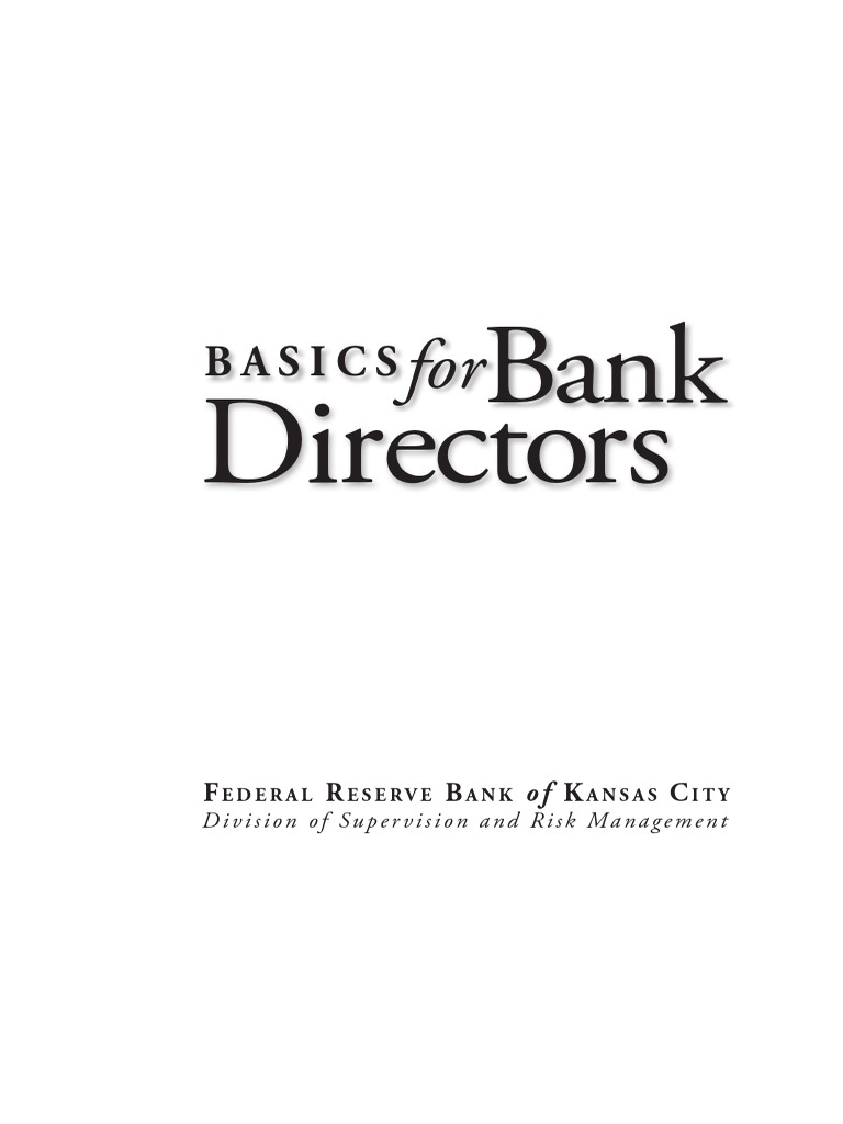 Basics For Bank Directors 2020 | PDF | Banks | Financial Risk