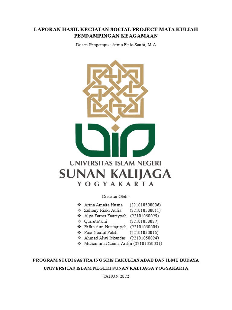 Laporan Hasil Kegiatan Social Project Mata Kuliah Pendampingan ...