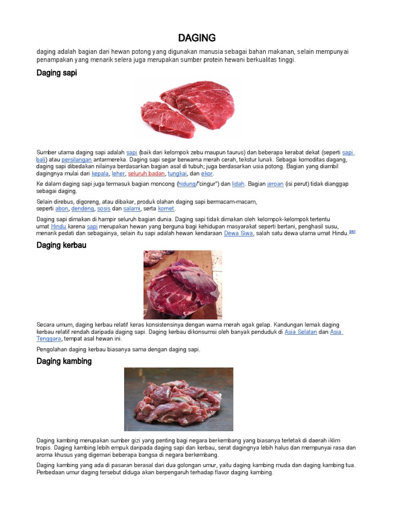 Perbandingan Daging Sapi dan Kambing | PDF