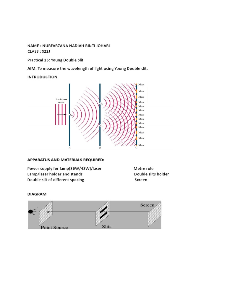 Young Double Slit | PDF | Wavelength | Waves