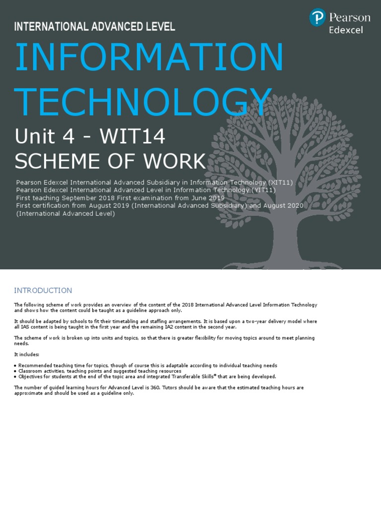 IAL IT Scheme-Of-Work For Unit 4 011019 | PDF | Databases | Relational Database