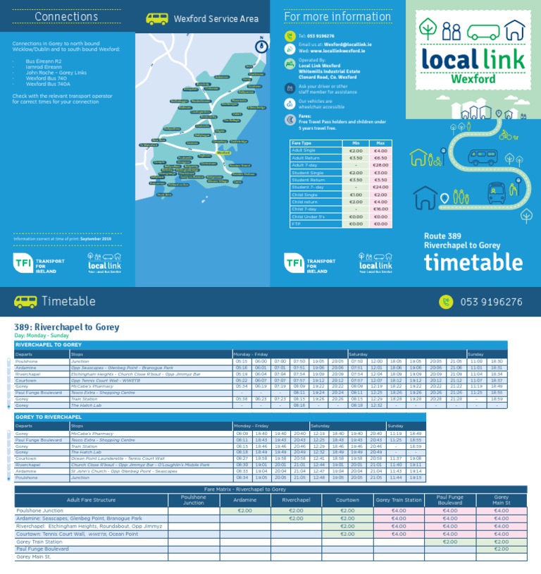 Local Link Route 389 Riverchapel To Gorey Proof4 | PDF | Land Transport ...