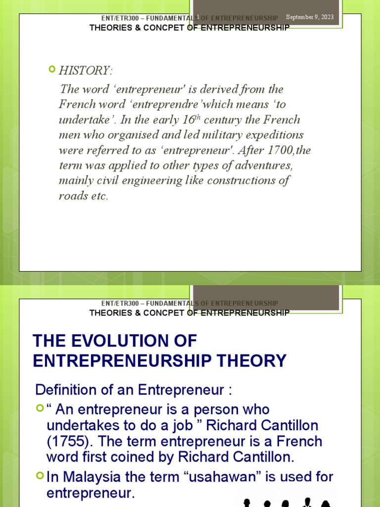 ENT300 Module01 THEORIES CONCEPT OF ENTR | PDF | Entrepreneurship | Creativity