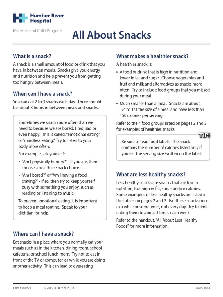 All About Snacks | PDF | Fruit | Meal