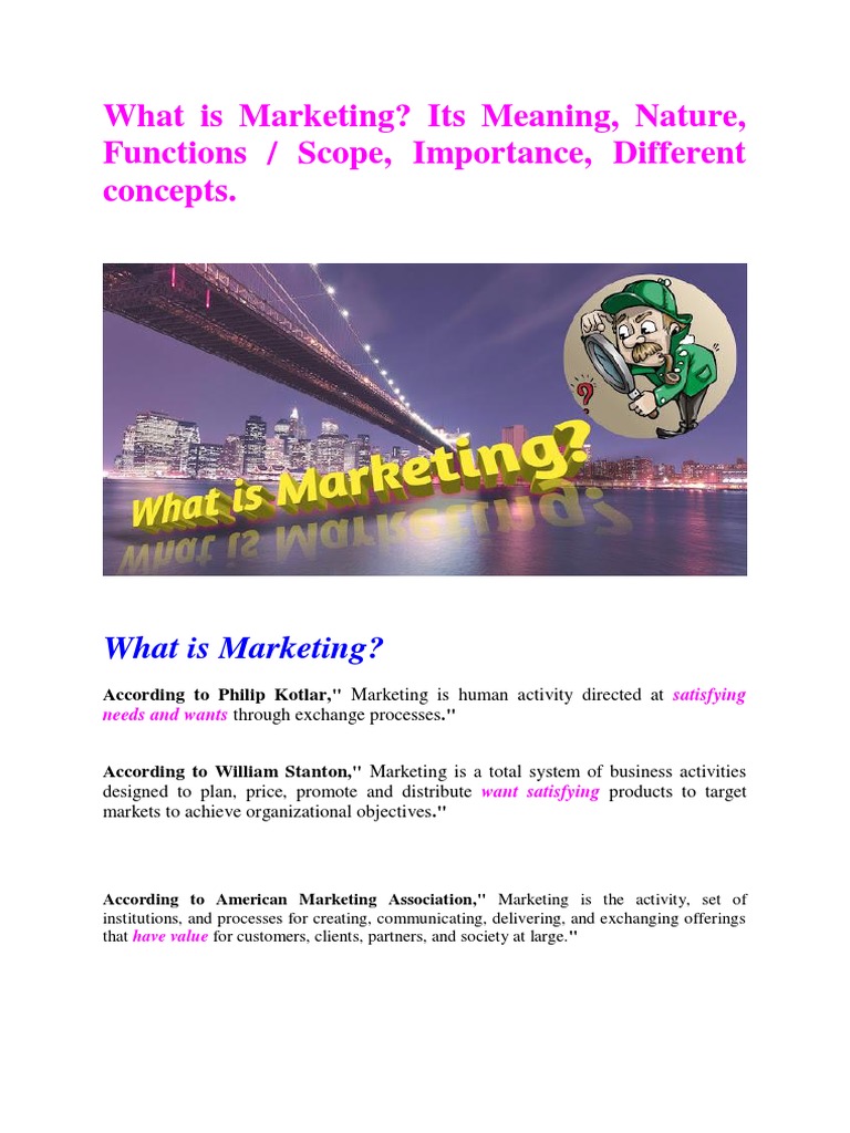 Marketing - Nature & Scope | PDF | Marketing | Brand