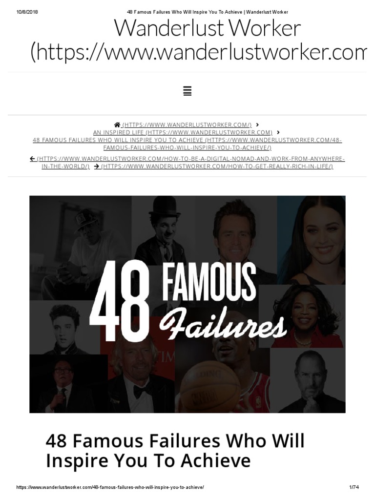 48 Famous Failures Who Will Inspire You To Achieve _ Wanderlust Worker ...