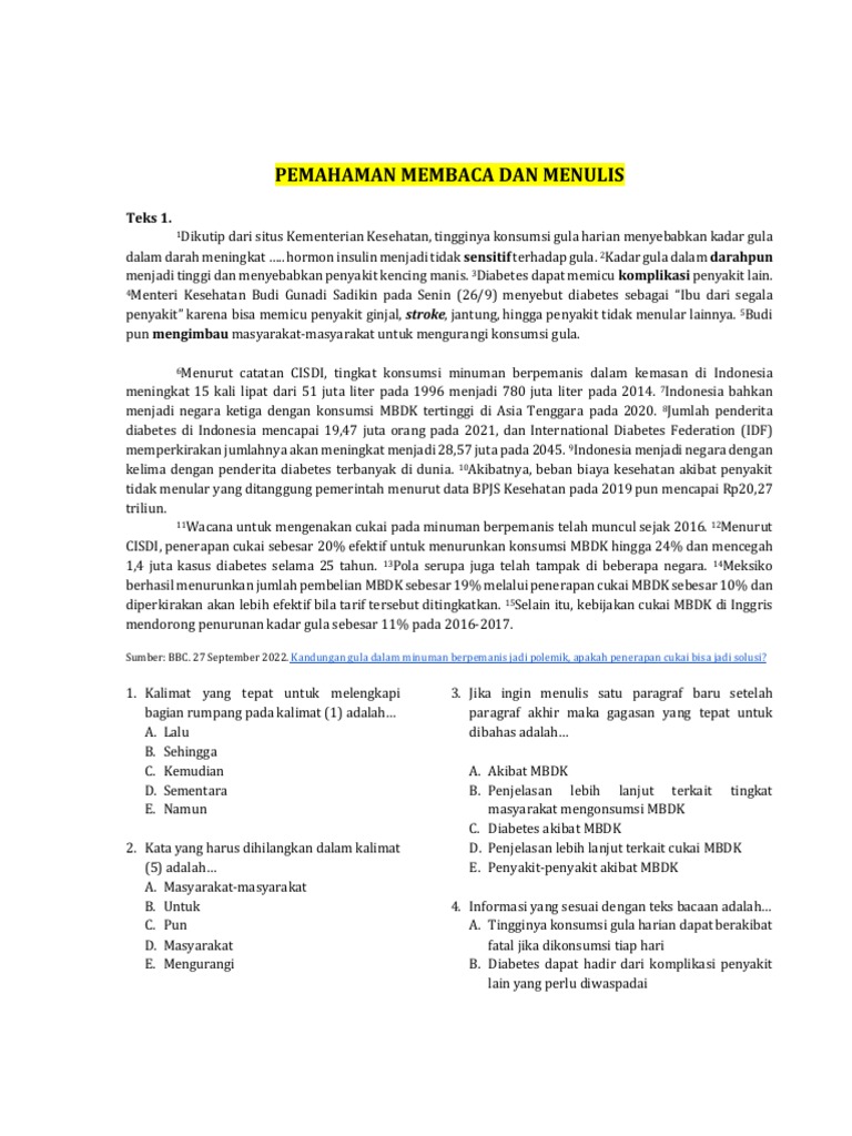 Salinan (PBM-002) PEMAHAMAN MEMBACA DAN MENULIS 002 | PDF