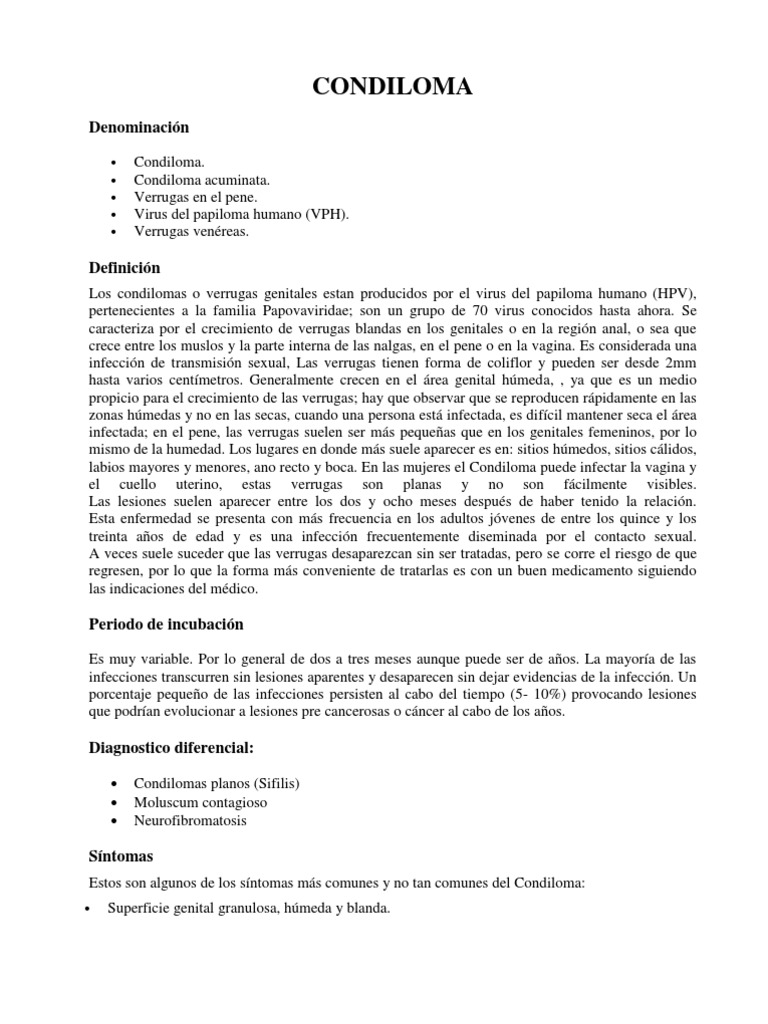 CONDILOMAS | PDF | Infección transmitida sexualmente | Reproducción humana