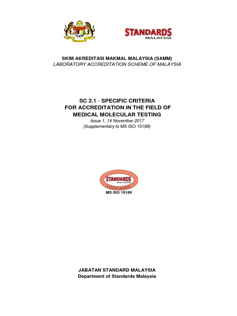 Specific Criteria 2-1 | Download Free PDF | Calibration | Pathology