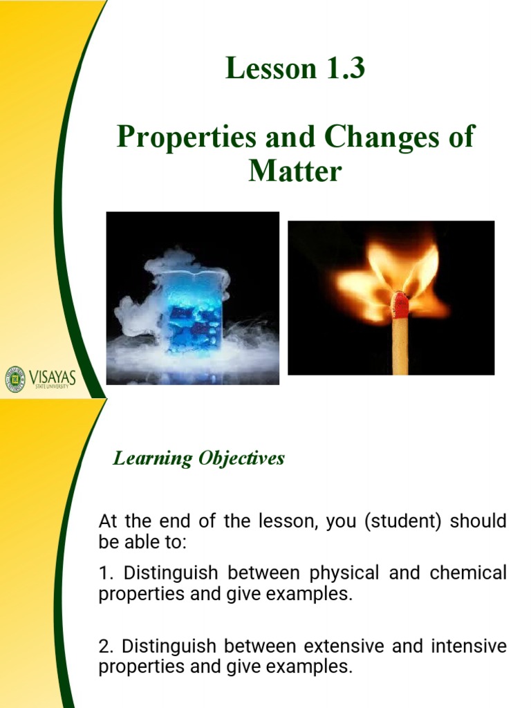 Lesson 1.3. Properties and Changes of Matter | PDF
