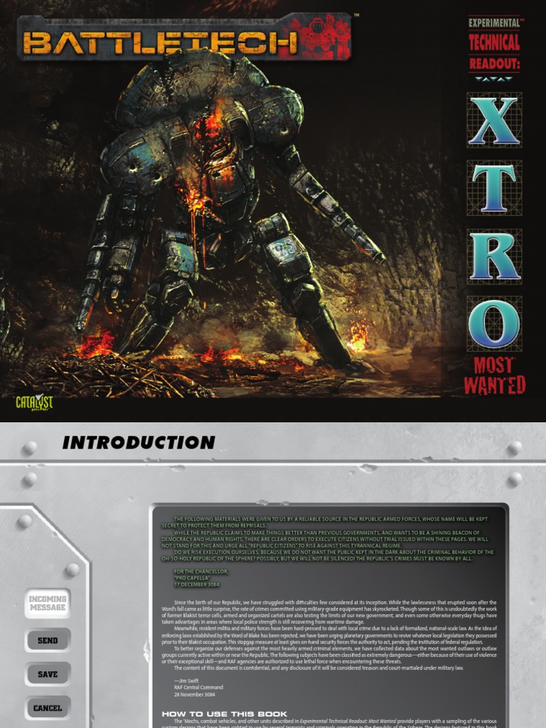 Experimental Technical Readout - Most Wanted | PDF | Kidnapping | Battle Tech