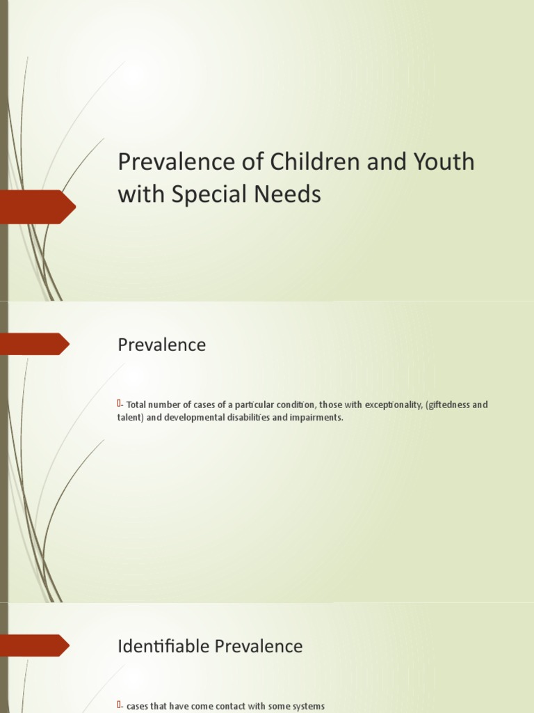 Prevalence of Children and Youth With Special Needs | PDF | Disability | Special Education