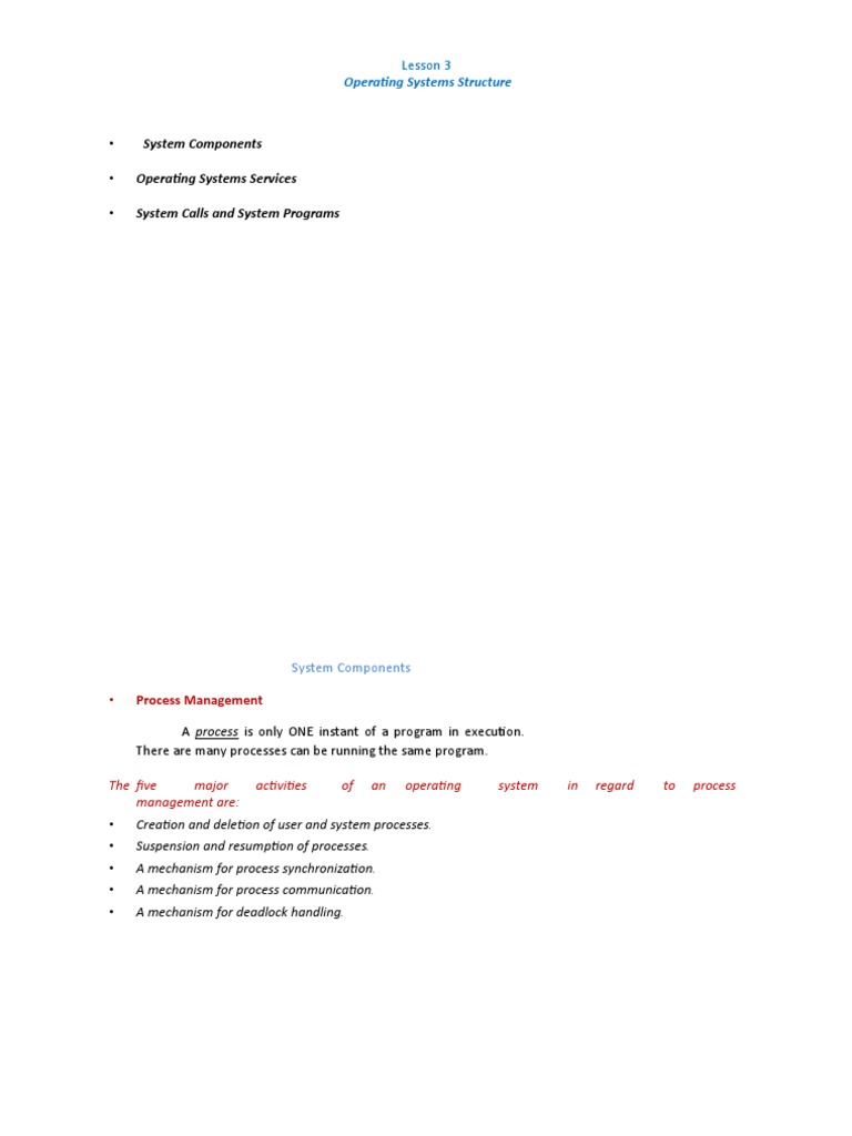 Lesson3 Os Structure | PDF | Computer Data Storage | Input/Output