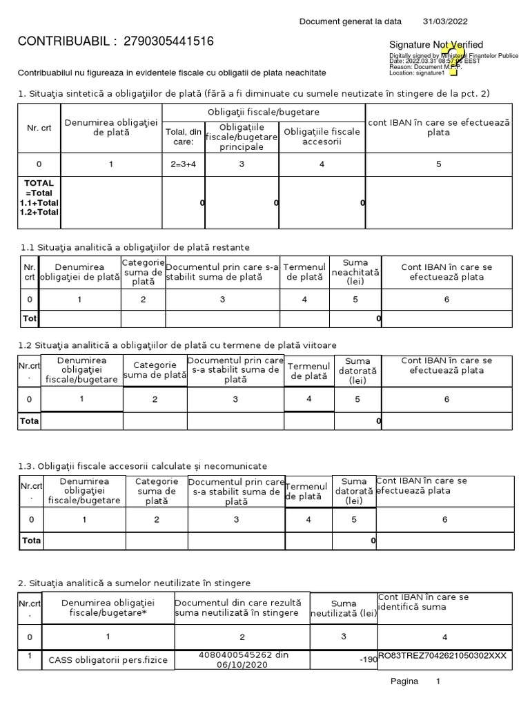 Obligatii de Plata | PDF