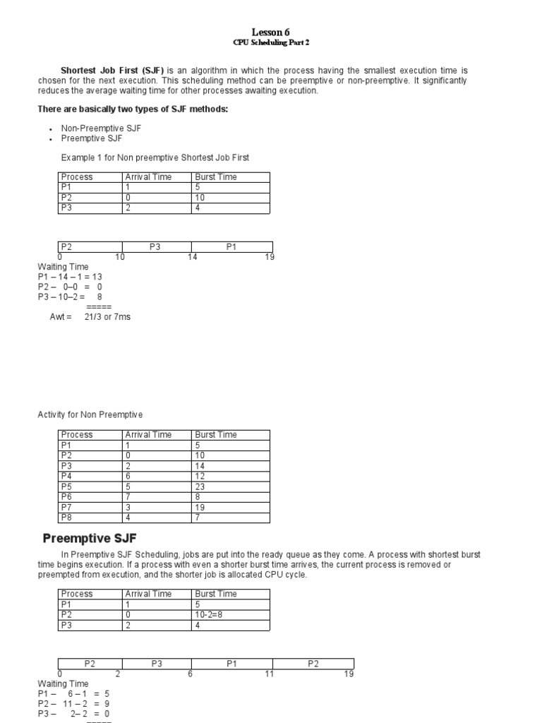 Lesson 6. CPU Scheduling Part 2 | PDF | Scheduling (Computing ... Lesson 6. CPU Scheduling Part 2 | PDF | Scheduling (Computing ...