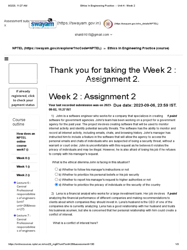 Ethics in Engineering Practice - Unit 4 - Week 2 | PDF