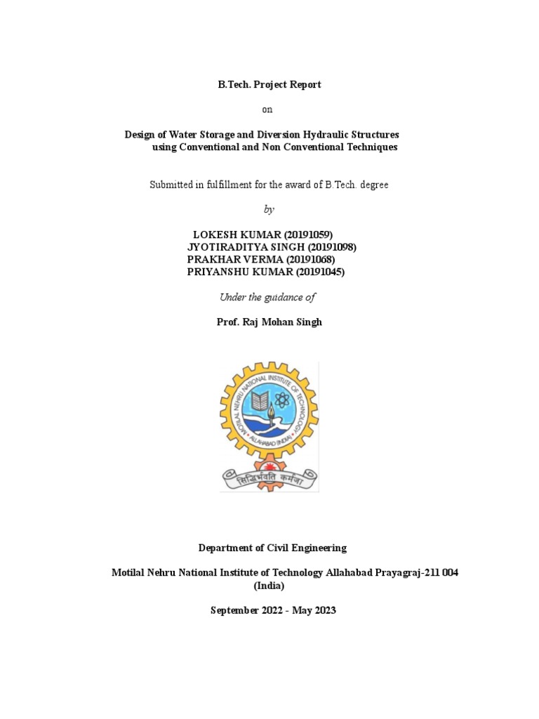 Water Storage Design Techniques Report | PDF | Dam | Concrete