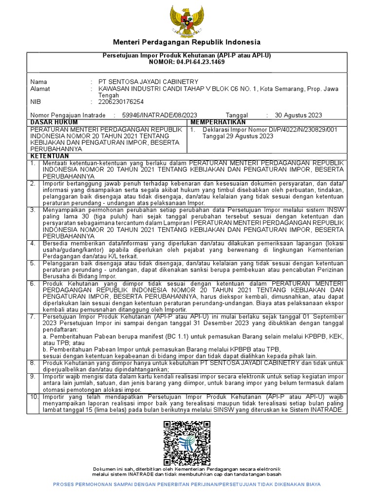 Pi PT Sentosa Jayadi | PDF