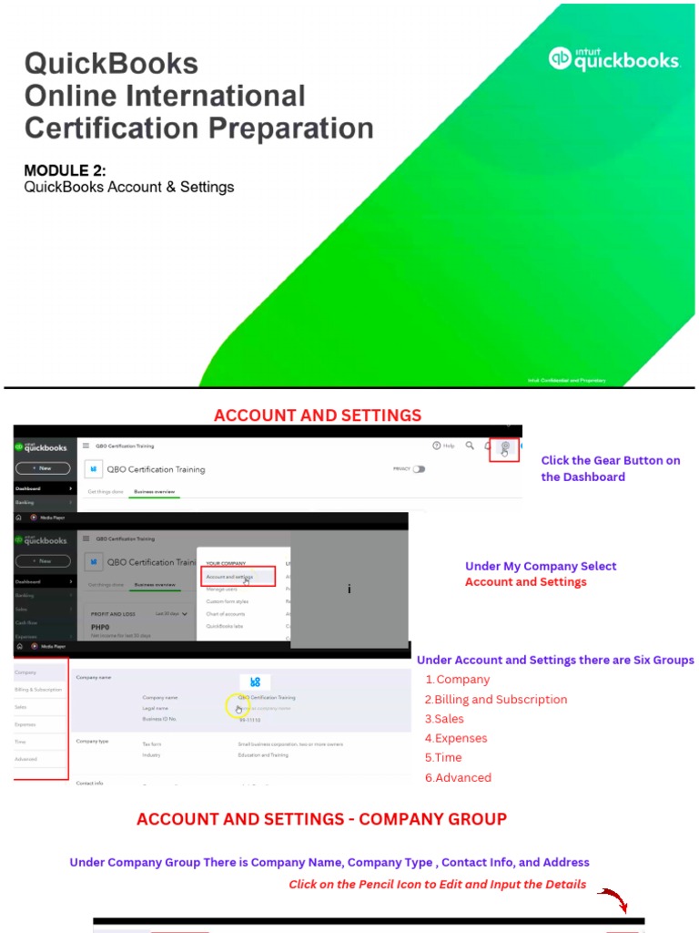 Module 2 Quickbooks Account and Settings | PDF