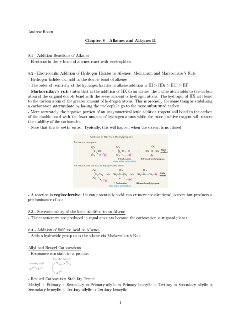Chapter 8 Alkenes and Alkynes II4 | Download Free PDF | Alkene ...