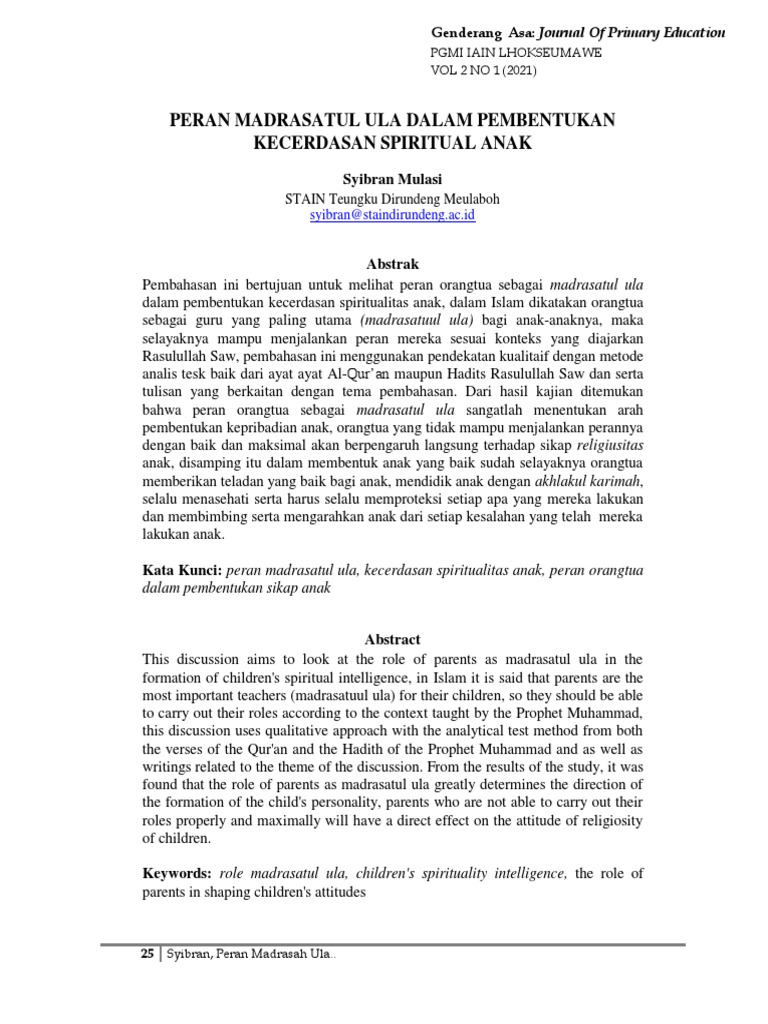 Peran Orangtua dalam Kecerdasan Spiritual Anak | PDF | Sains & Matematika