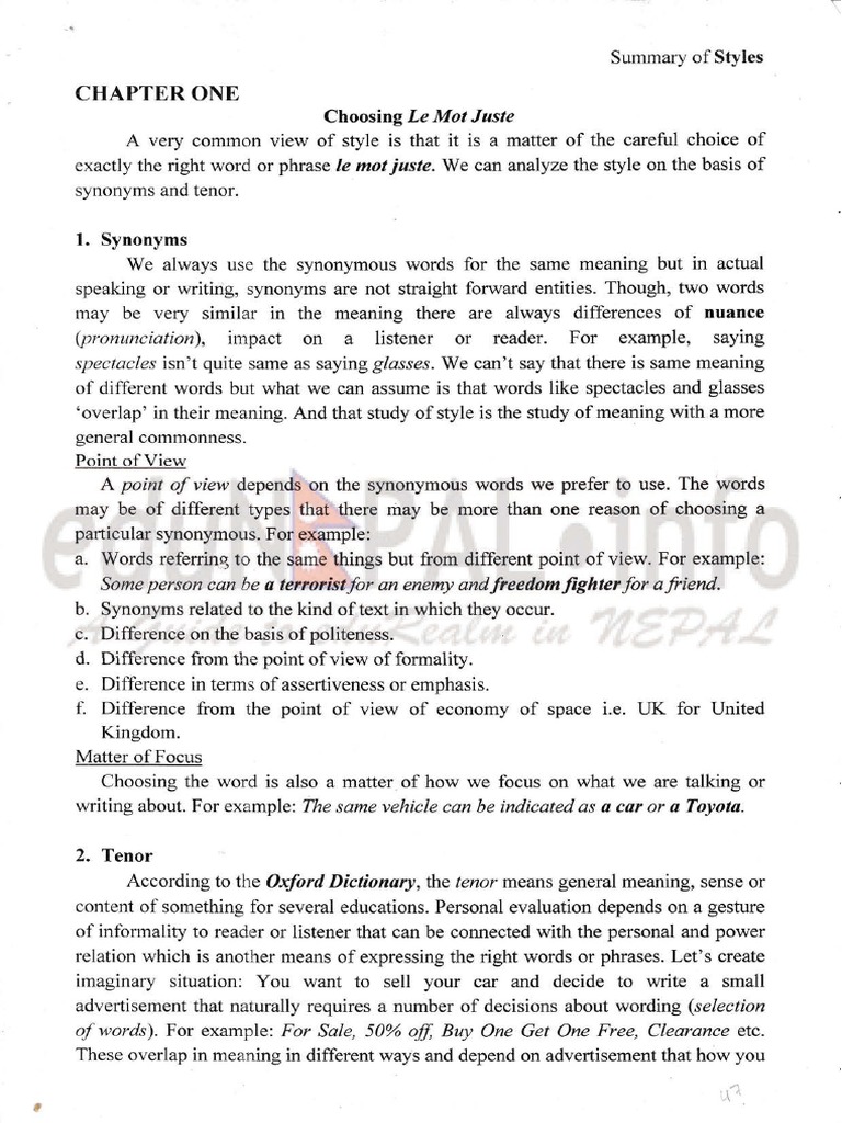 BBS 1st Year Business English Styles | PDF