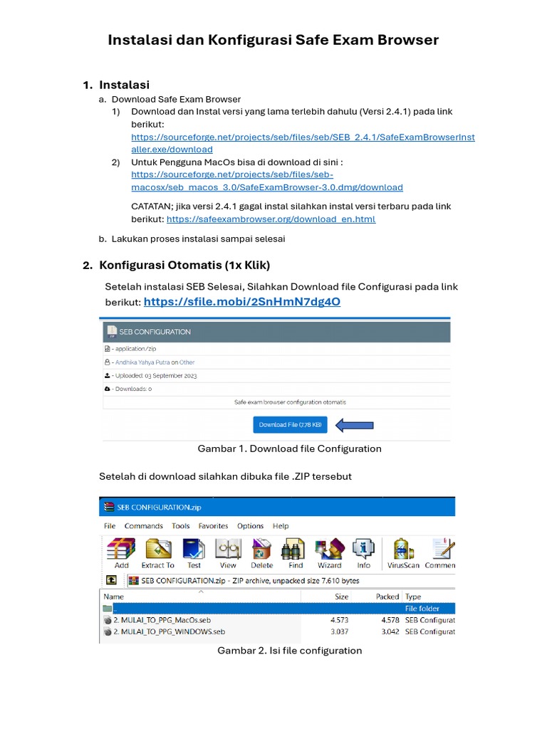 Panduan Instalasi Dan Konfigurasi SEB (Safe Exam Browser) TO PPG | PDF | Komputer