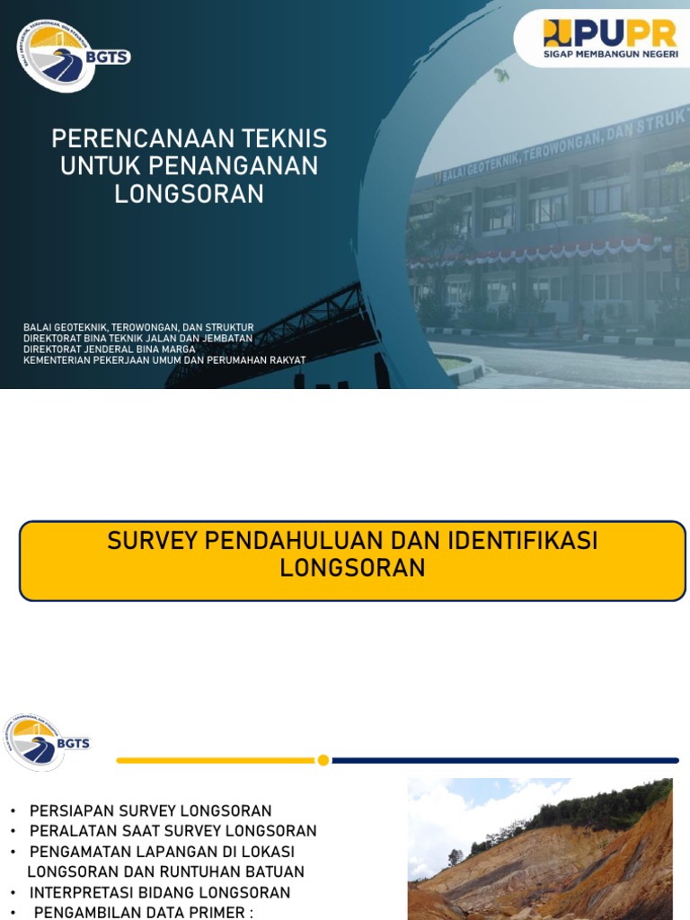 Perencanaan Teknis Untuk Penanganan Longsoran - Bs | PDF