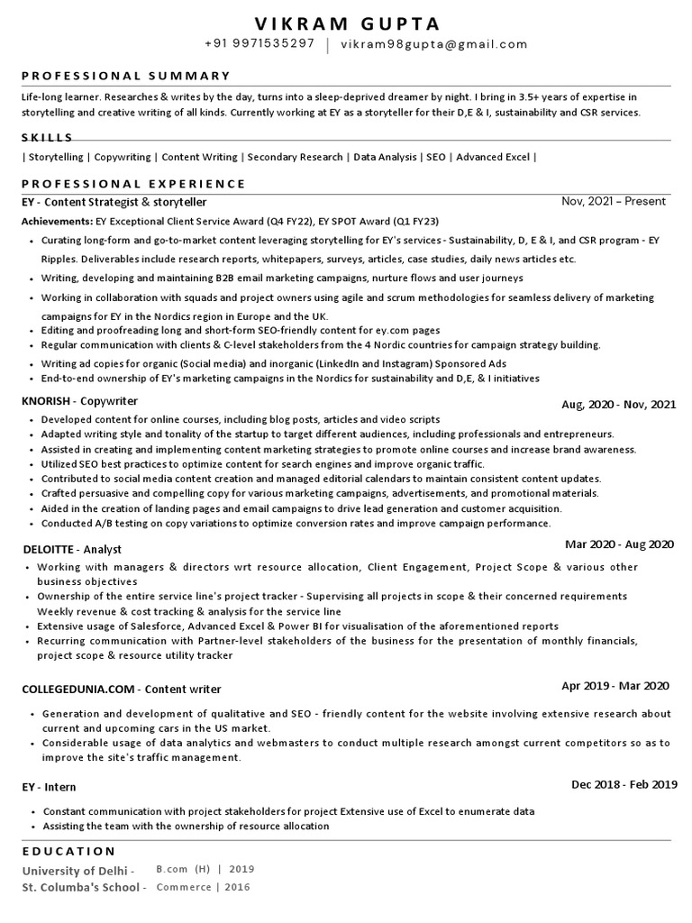 VikramGupta Resume | PDF | Search Engine Optimization | Economies