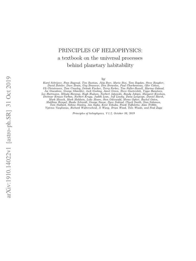 Heliophysics Principles for Habitability | PDF | Magnetosphere | Exoplanet