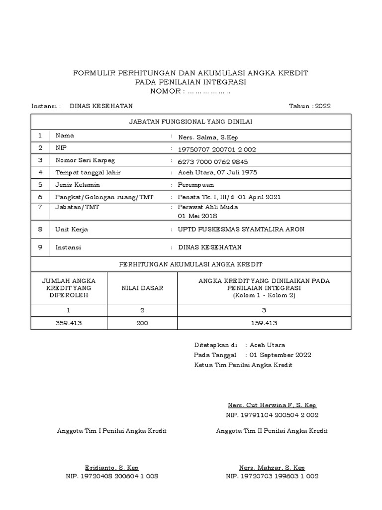 01 - FORM PERHITUNGAN DAN AKUMULASI Salma | PDF