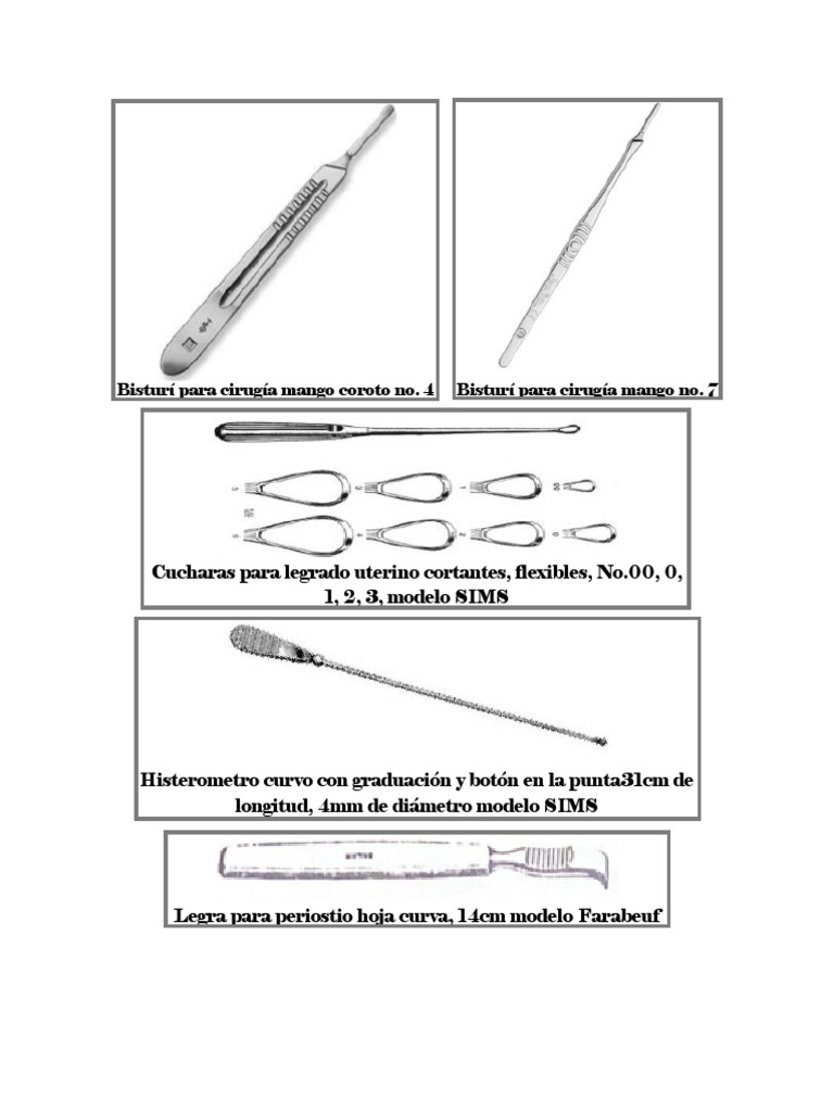 Material de Instrumental Quirúrgico (Prof. Liz) | PDF | Equipo ...