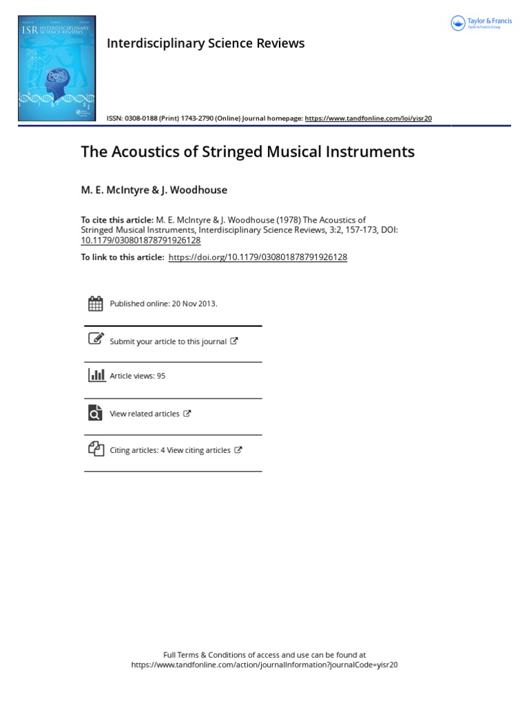 00-The Acoustics of Stringed Musical Instruments | PDF | String Instruments | Violin