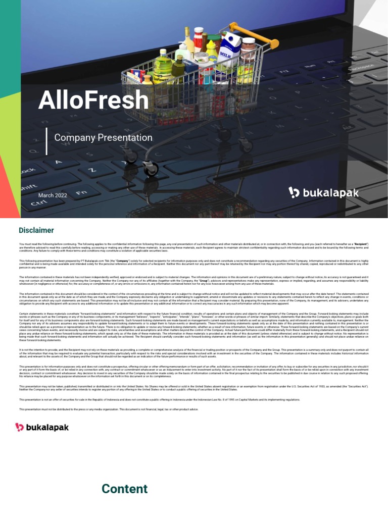 Allo Fresh Investor Presentationa | PDF | Retail | Grocery Store