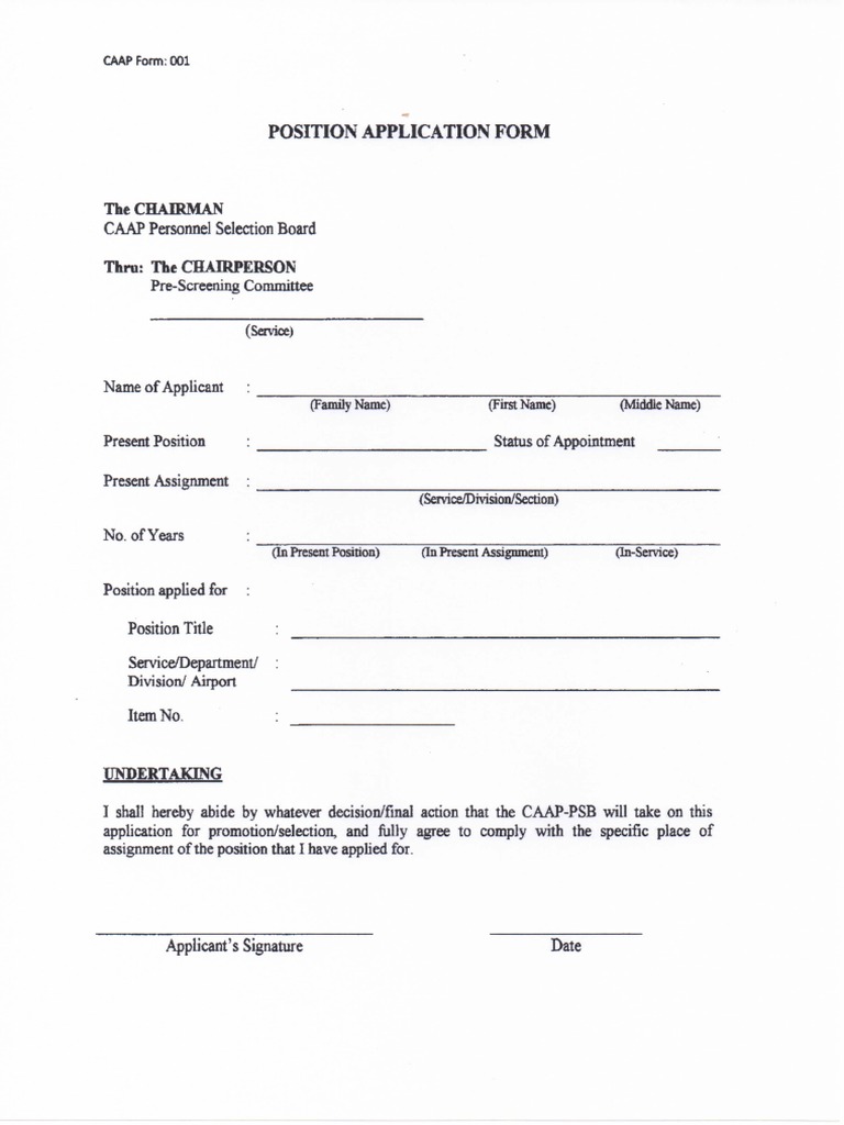2_Position Application Form | PDF