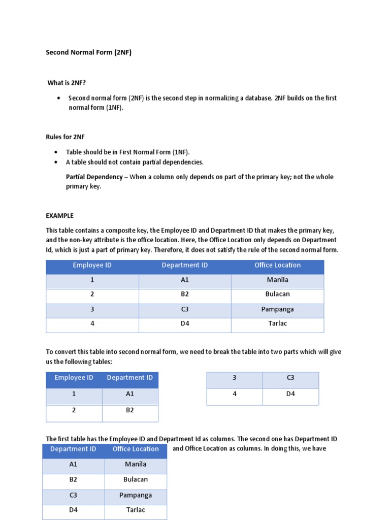Second Normal Form Normalization Pdf