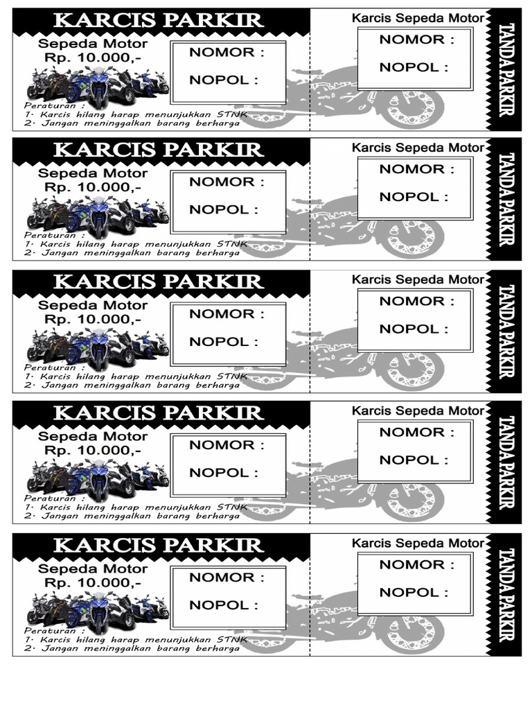 Karcis Sepeda Motor Tupang | PDF