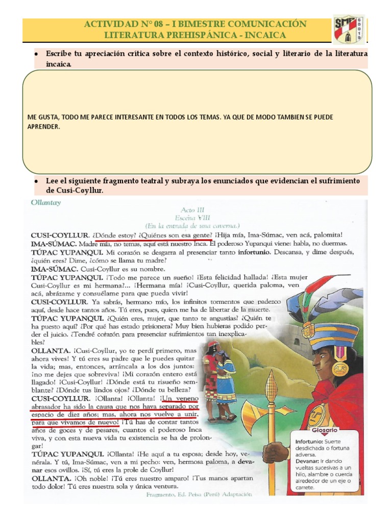 Actividad N 08 - Literatura Prehispanica | PDF