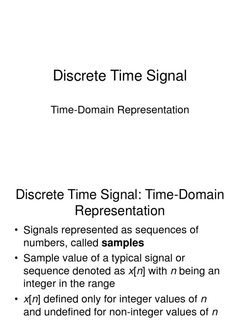 Discrete Time Signal Part 1 Pdf Teaching Methods And Materials