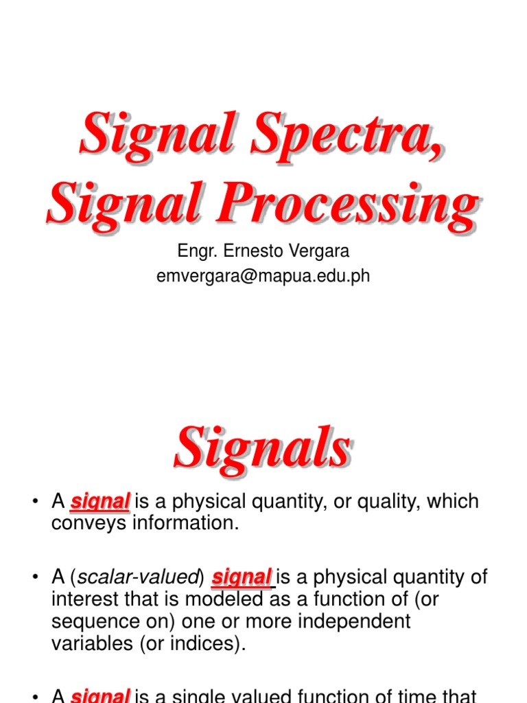 Signal Spectra, Signal Processing Lecture Part 2 | PDF | Teaching ...