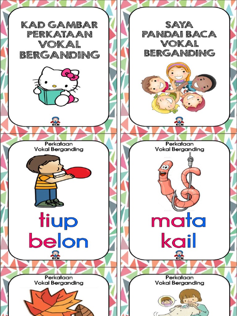 Kad Bergambar Perkataan Vokal Berganding | PDF