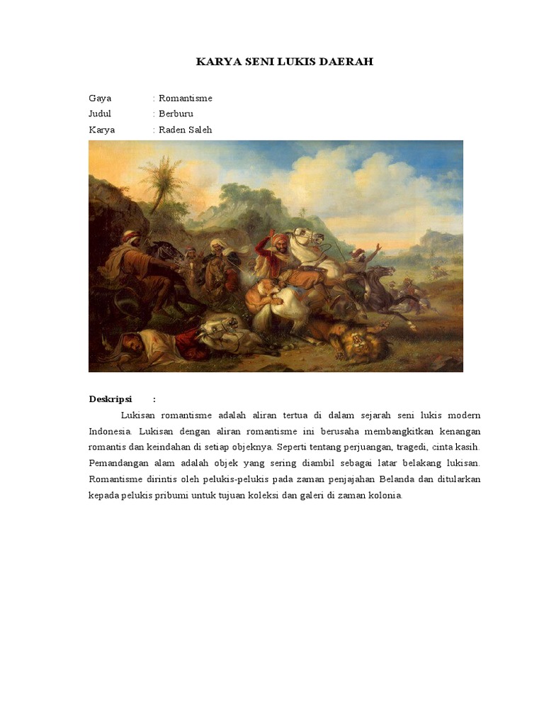 Karya Seni Lukis Romantisme Indonesia | PDF | Seni