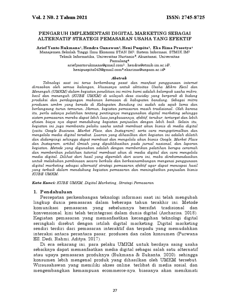 Implementasi Digital Marketing | PDF