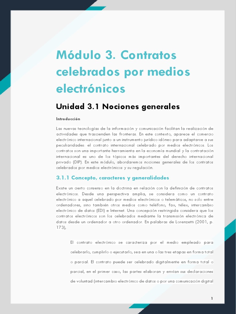 Contratos Electrónicos: Nociones y Regulación | PDF