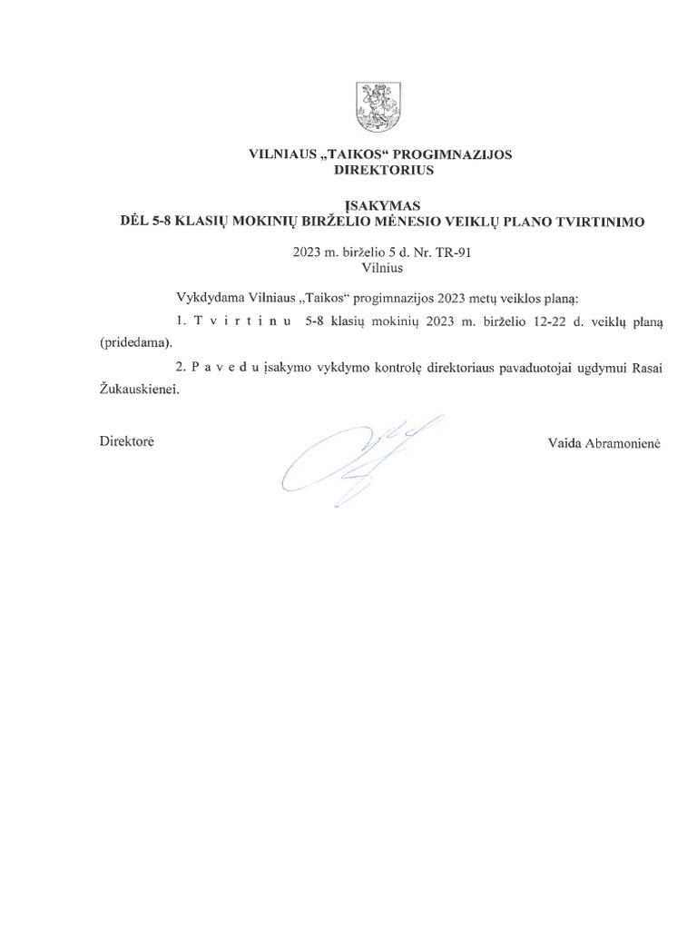 5-8 Klasiu Mokiniu Birzelio Menesio Veiklu Planas | PDF