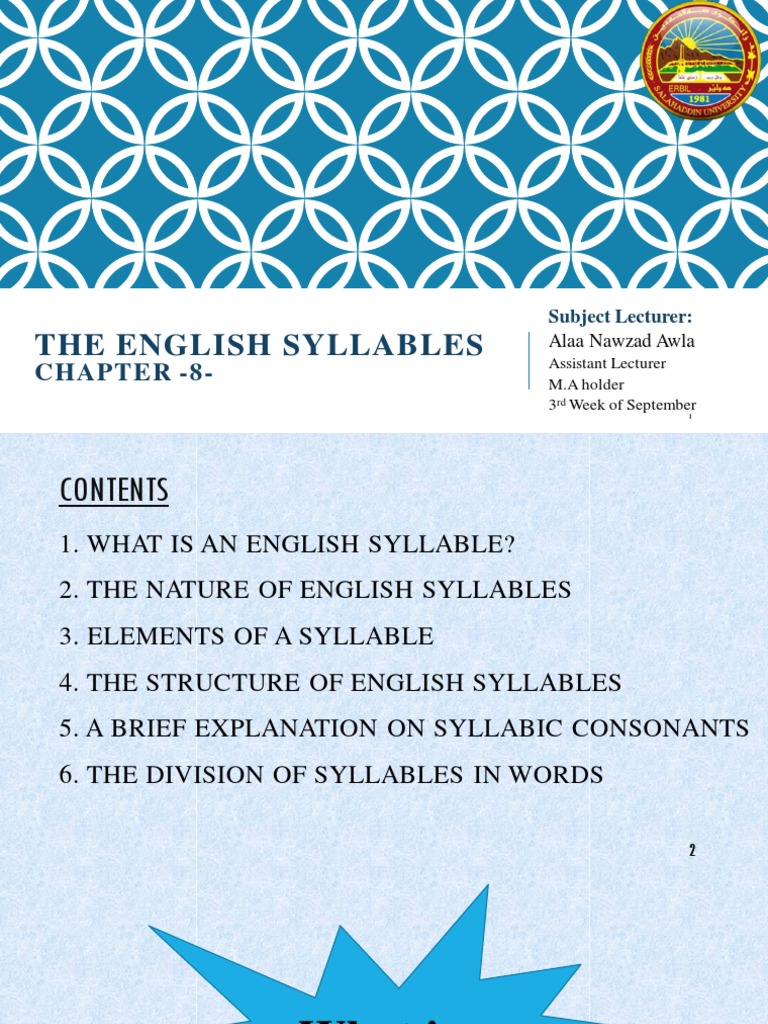 Syllable Structure in English | PDF