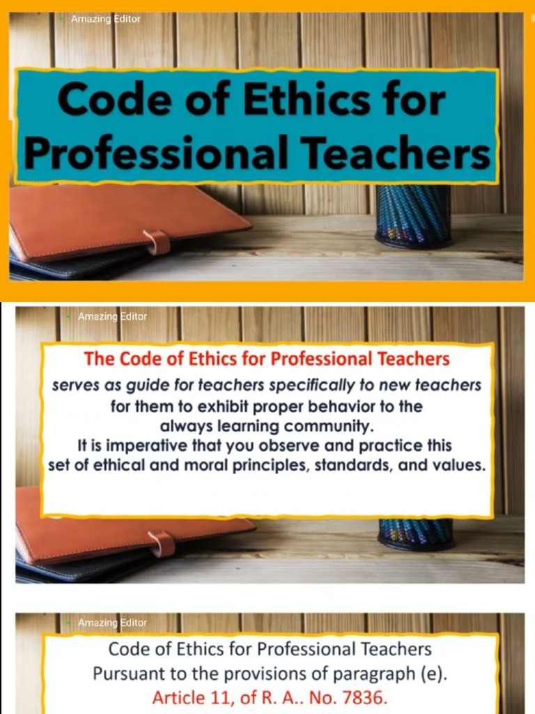Code of Ethics For Teacher | PDF